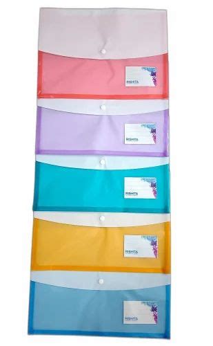 Polypropylene Multicolor Double Pocket Button Folder For Multipurpose