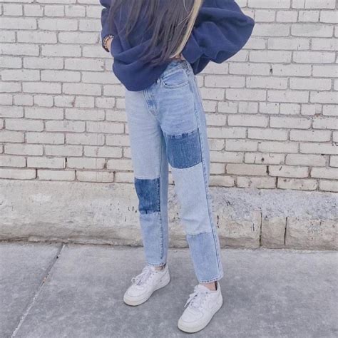 Pacsun Patchwork Mom Jeans Size 25 Momjean Depop