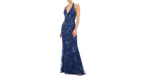 Mac Duggal Floral Beaded Column Gown Midnight Compare Prices
