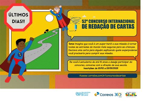 Concurso Internacional De Redação De Cartas Inscrições Terminam Dia