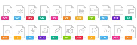 Premium Vector Popular Files Format And Document In Flat Style Design Vector Stock Illustration