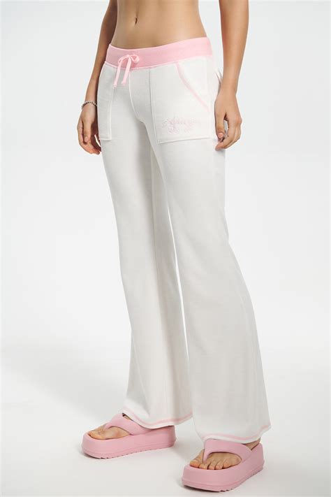 Sweetheart Cotton Velour Track Pants Juicy Couture
