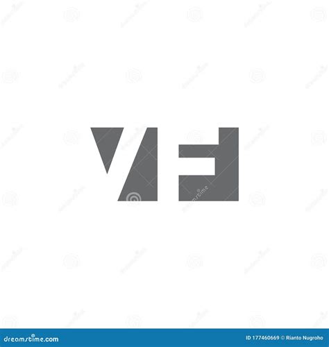 VF Logo Monogram With Negative Space Style Design Template Stock Vector
