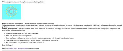 Solved Write A Program That Uses Turtle Graphics To Generate