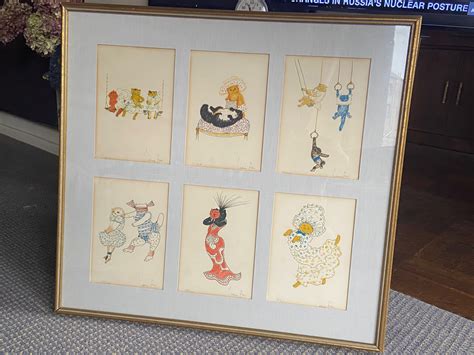 Leonore Fini 6 Original Lithographs Parade Of Cats By Leonore Fini