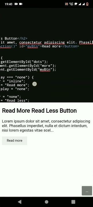 Read More Read Less Button Using Javascript Youtube