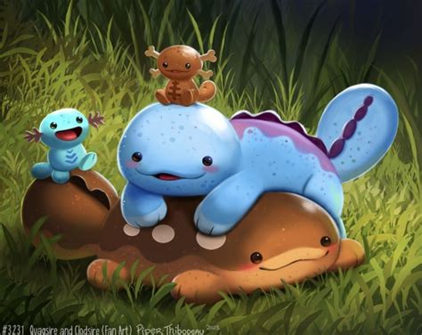 3231 Quagsire And Clodsire Wooper Pokemon Pokemon Art Pokemon