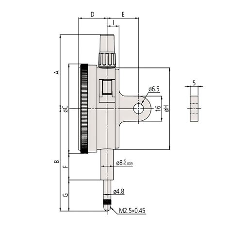 ไดอัลเกจ Mitutoyo 2046a Dial Gauge รุ่นมาตรฐาน การไล่ระดับ 0 01 มม