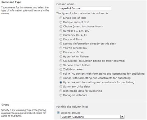 Sharepoint 2010 Where To Find A Hyperlink Field Which Opens In A New Window I Like