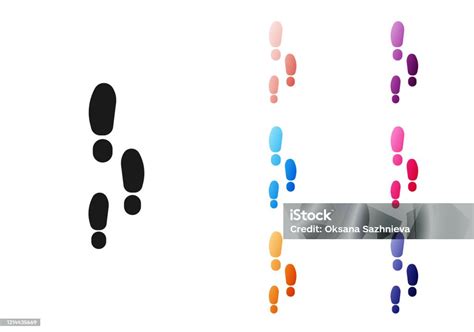 흰색 배경에 격리된 검은 발자국 아이콘입니다 형사는 조사중이다 발자국을 따라합니다 다채로운 아이콘을 설정합니다 벡터