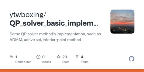Github Ytwboxingqpsolverbasicimplementation Some Qp Solver