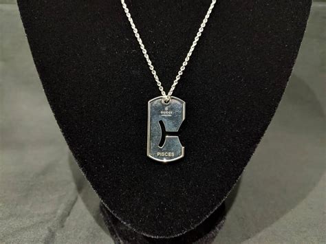 48039 1円 Gucci グッチ Pisces ピスケス うお座 魚座 星座 Ag925 シルバー Sv ネックレス ペンダント プレート