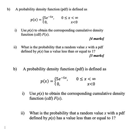Solved B A Probability Density Function Pdf Is Defined As Chegg