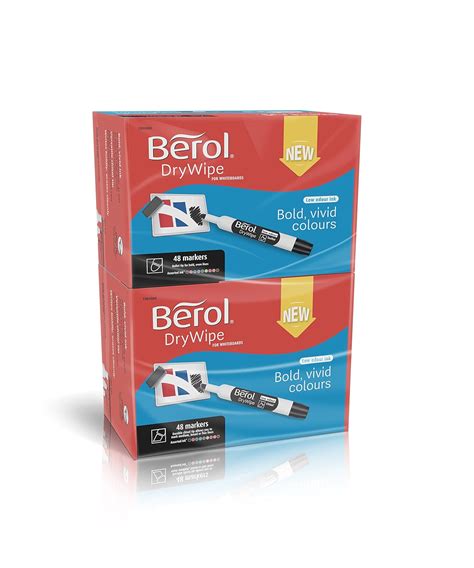 Berol Dry Wipe Chisel Tip Whiteboard Marker Assorted Colours Pack Of
