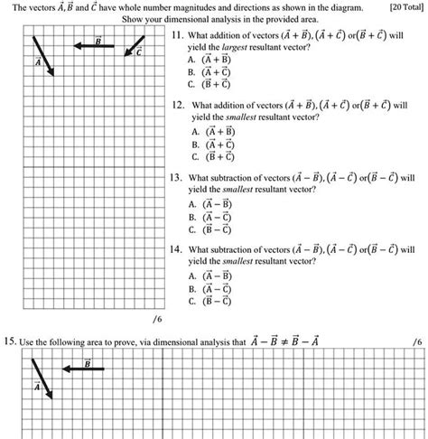Solved The Vectors A B And C Have Whole Number Magnitudes And