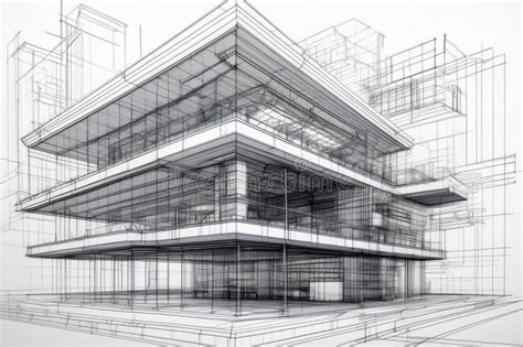 Architectural Concept Sketch Of Modern Building Abstract Sketch Of A Modern Multi Level