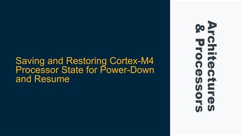 Armv7 M Architecture And Cortex M3 Processor Fundamentals System On Chips