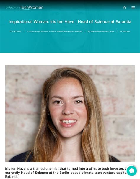 Iris Ten Have Phd On Linkedin Wearetechwomen Home