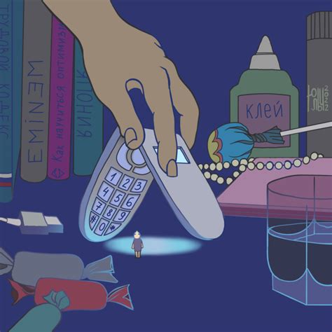 Иллюстрация Человечек живущий на столе в стиле 2d