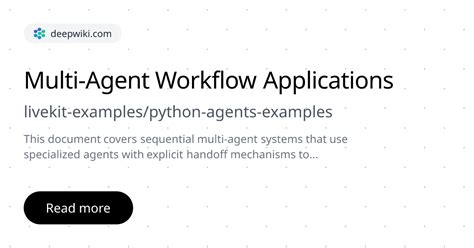 Multi Agent Workflow Applications Livekit Examplespython Agents
