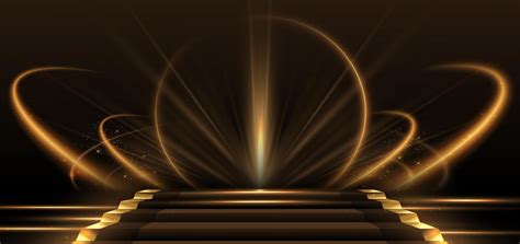 Elegant Golden Scene Diagonal Glowing With Lighting Effect Sparkle On Black Background Template