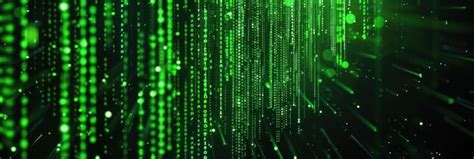 Green Binary Code Data Stream On Digital Technology Background Background For Technological