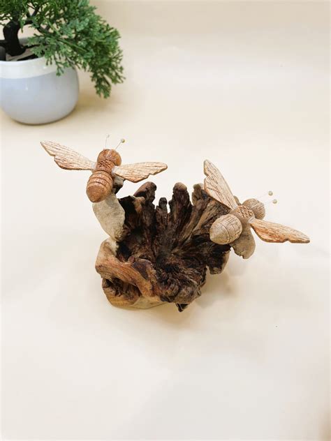 Bee Carving Figurine Bee Sculpture Wooden Bee Figurine Wooden Bee