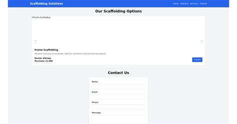 Scaffolding Website Free React Tailwind Component