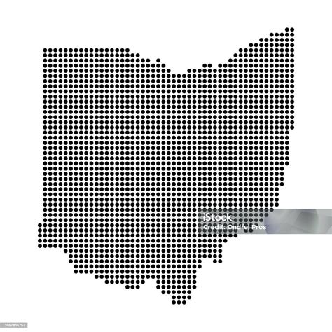 オハイオ州の地図の形アメリカ合衆国フラットコンセプトアイコンシンボルベクターイラスト なわばり意識のベクターアート素材や画像を多数ご用意