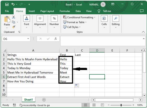 How To Extract First Or Last Or Nth Word From Text String In Excel