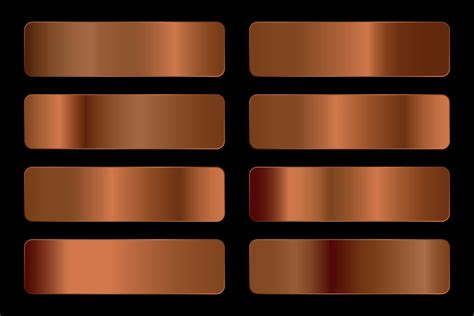 Vector Set Of Gold And Bronze Metal Gradients 16640952 Vector Art At