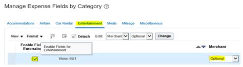 Oracle Application S Blog Part Define Expense Fields By Category In Oracle Fusion I Expense