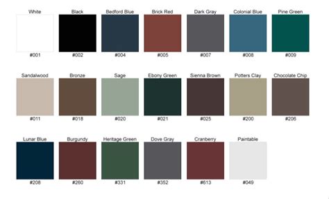Polaris Shutters Color Samples 20 Color Options From
