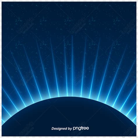 파란색 달 배경 일러스트 벡터밤하늘행성광선 Png 일러스트 무료 다운로드 Lovepik