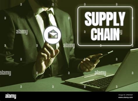Text Caption Presenting Supply Chain Internet Concept System Of Organization And Processes From