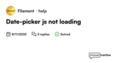 Date Picker Js Not Loading Filament