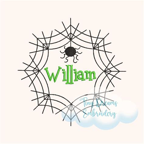 Halloween Spiderweb Digital Machine Embroidery Design Spider Custom Monogram Embroidery Design