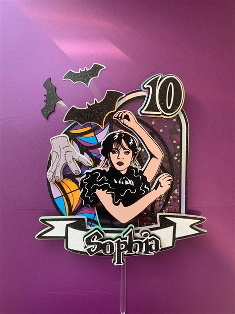 Miércoles Addams Cake Topper Merlina Cake Topper Miercoles Topper De Pastel Personalizado