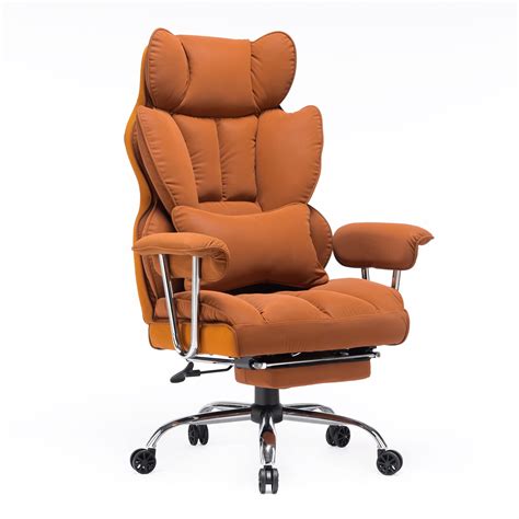 Efomao Desk Office Chair Big High Back Chair Pu Leather Computer Chair