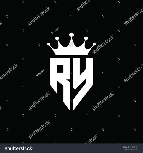 Ry Logo Monogram Emblem Style Crown Vector có sẵn miễn phí bản quyền