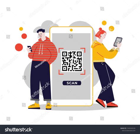Qr Code Scanning Vector Illustration Concept Stock Vector Royalty Free 1949328169 Shutterstock
