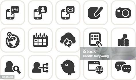 Social Media And Communication Icons向量圖形及更多互聯網圖片 互聯網 信封 全球性 Istock