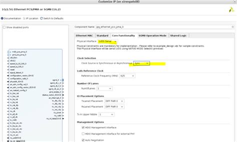 Ultrascale Sgmii Interface In Component Mode