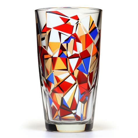 Colorful Glass Isolated On White Background Premium Ai Generated Image