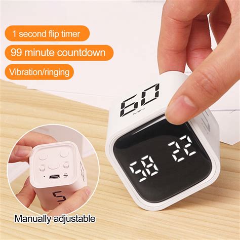 Productivity Cube Timer Gravity Sensor Flipping Led Display 4 Preset