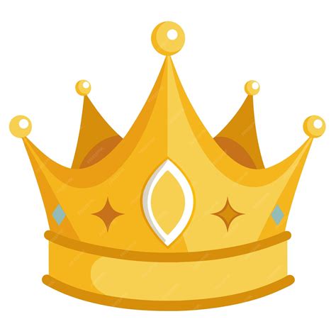 золотая корона клипарт мультфильмный стиль векторная иллюстрация