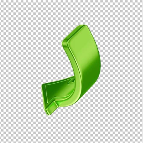 Premium Psd Arrows Looping In Circle Green Refresh Icon Isolated On