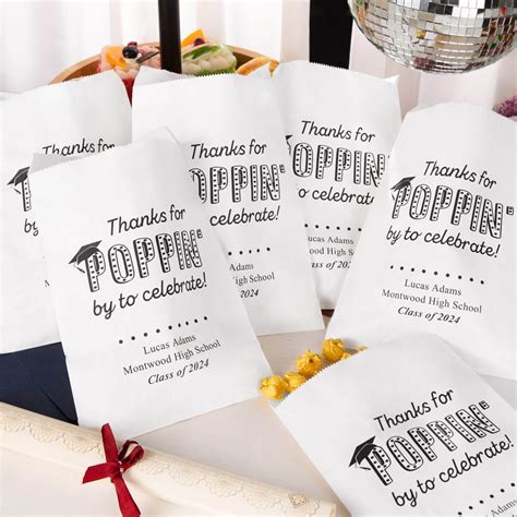 Custom Graduation Popcorn Bags Set Of 20pcs Graduation Favor Bags