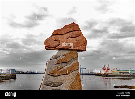 Sculptures On The Harbour Passage Trail Saint John Nb Canada Stock