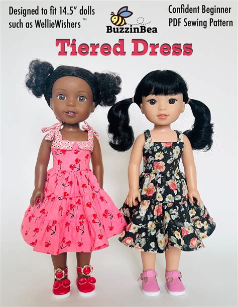 Tiered Dress 14 Inch Doll Clothes Pdf Sewing Pattern Buzzinbea Doll